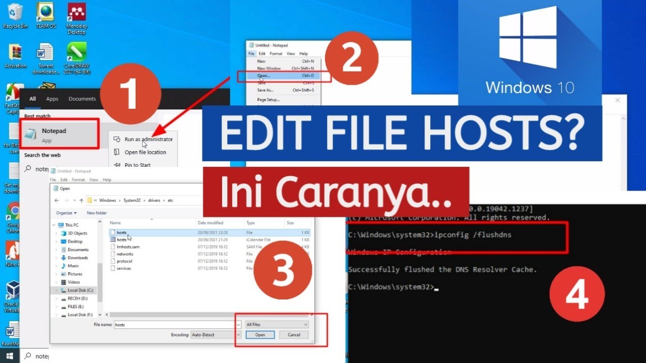 Cara Edit File Host Windows 10 @itchannel_indonesia - YouTube