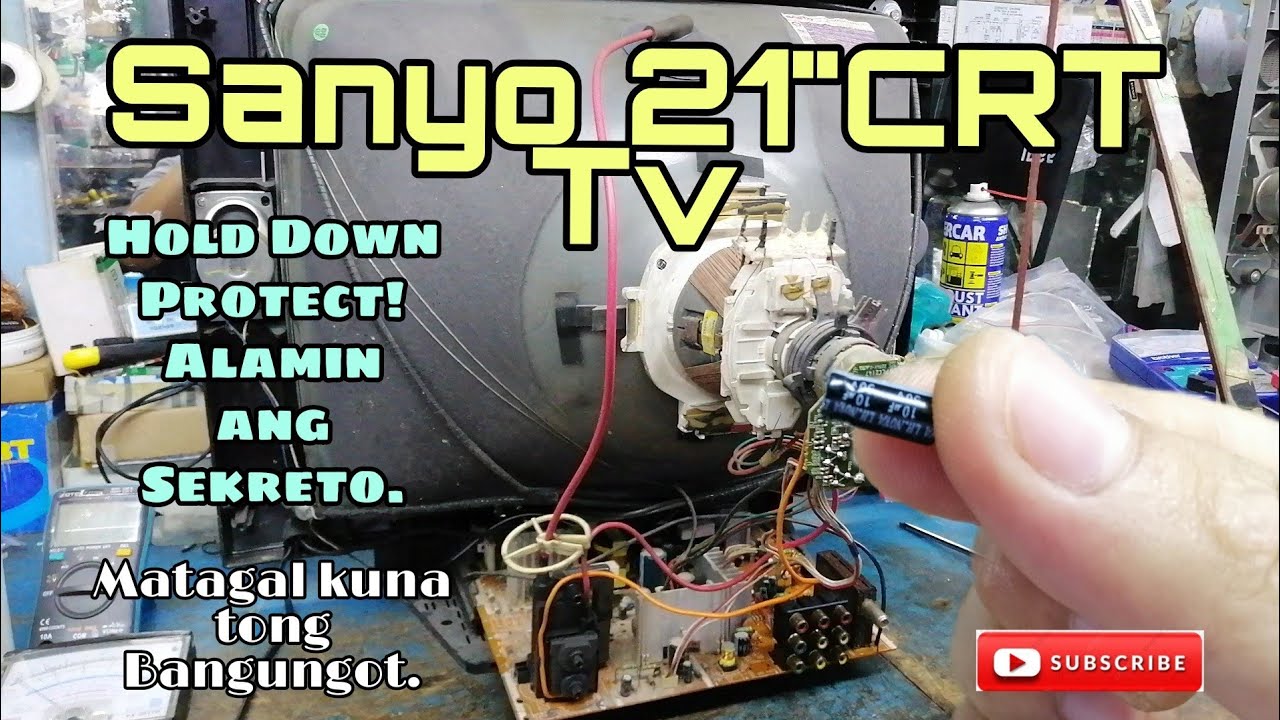 Sanyo 21"Crt tv=ST-21 Hold down Protect and auto shut down. Protection ...