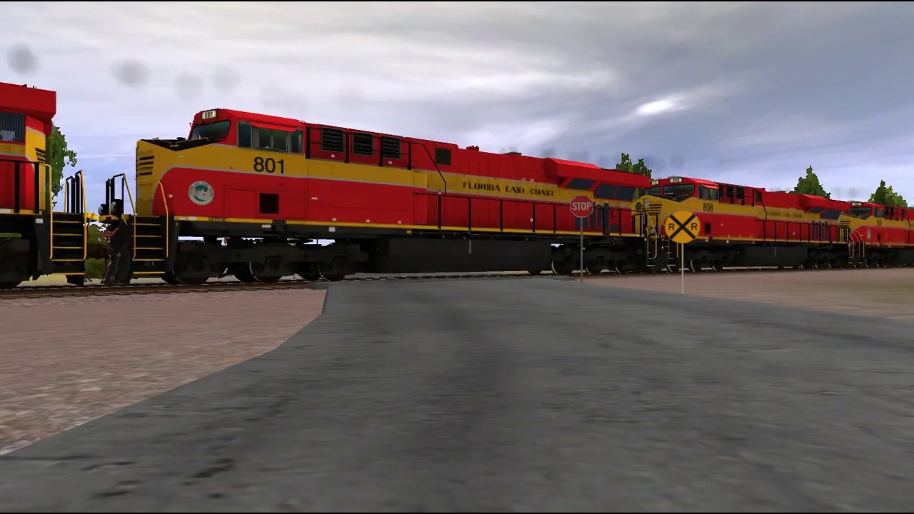 Trainz 12 Railfanning: GE power move with first 10 FEC ES44C4s - YouTube
