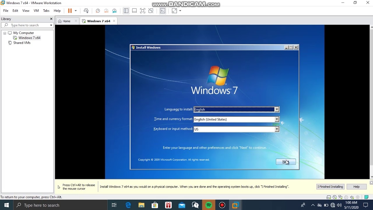 Tutorial instalasi windows 7 pada VMware 15 pro. - YouTube