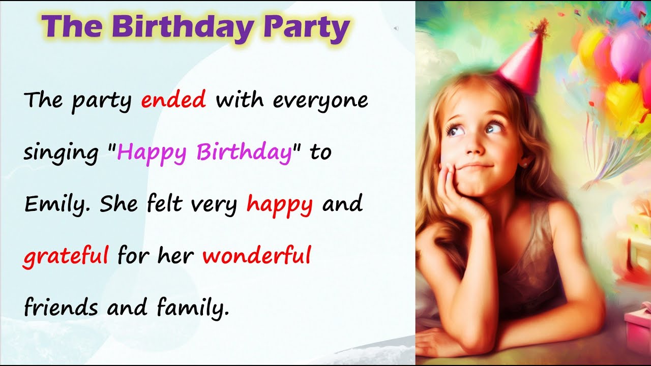 English Short Story with Conversation - "The Birthday Party" - Improve ...