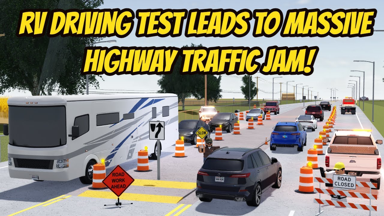 Greenville, Wisc Roblox l RV Camper Driving Test Highway Construction ...