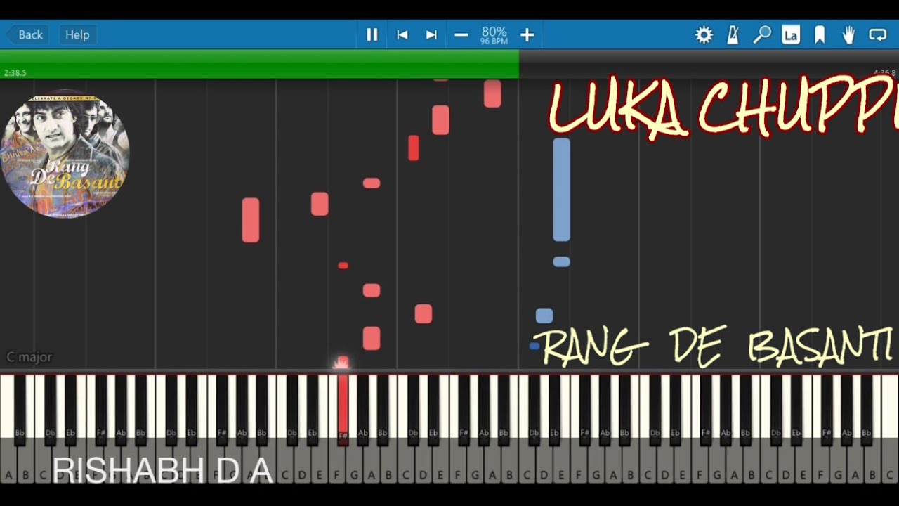 Luka Chuppi Piano Tutorial (with MIDI/Sheet) | Rang De Basanti | Bollywood | Rishabh D A - YouTube