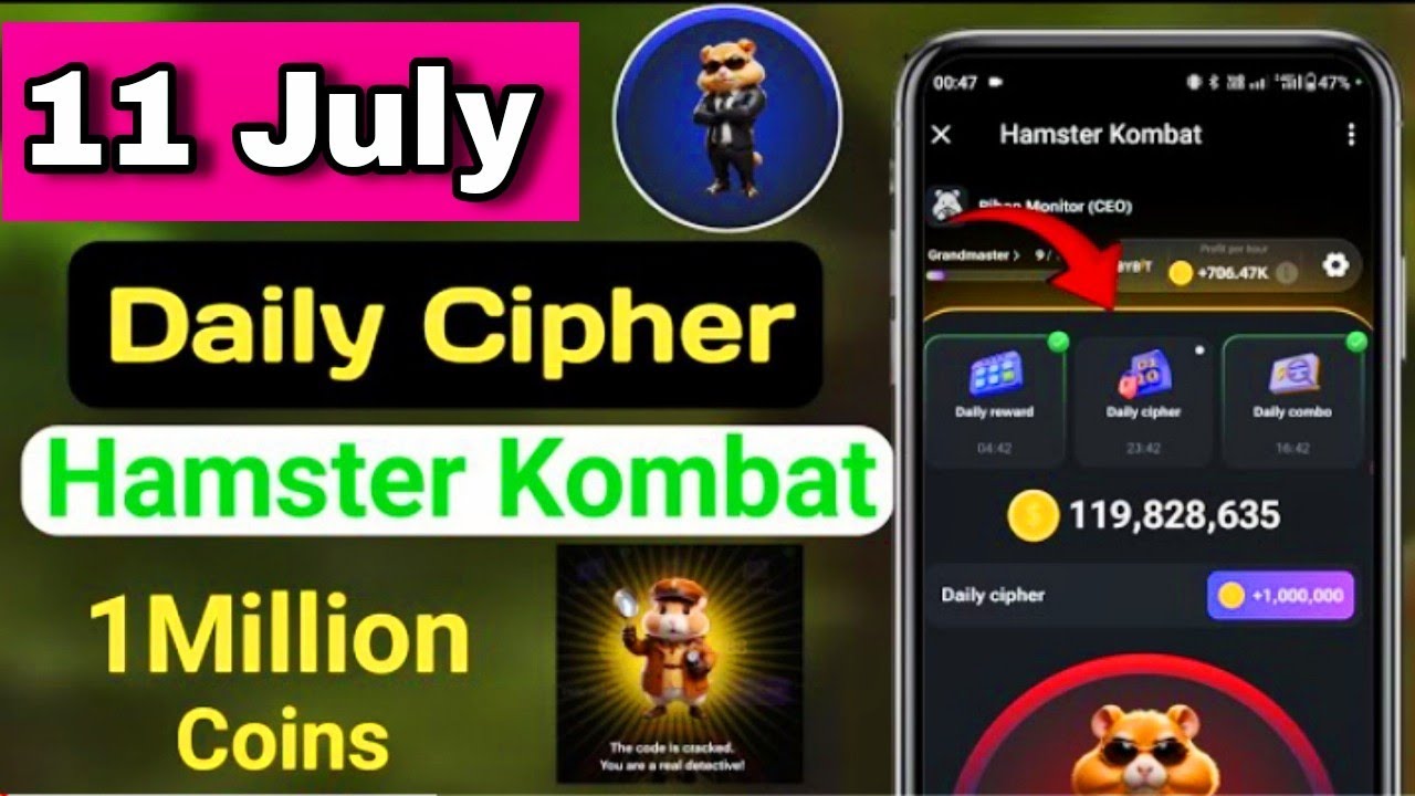Hamster Kombat Daily Cipher 11July | 11July Daily Cipher Code Hamster ...