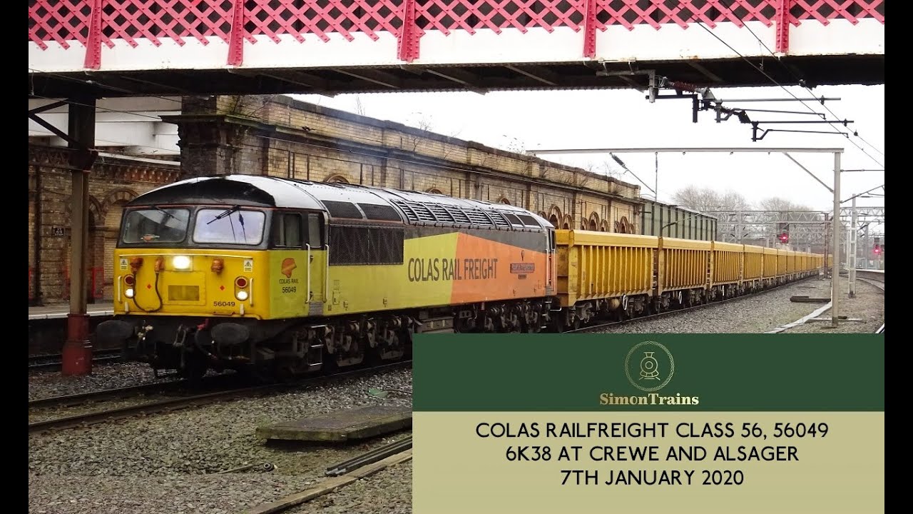 Colas Railfreight Class 56, 56049, 6K38 at Crewe and Alsager (7th ...