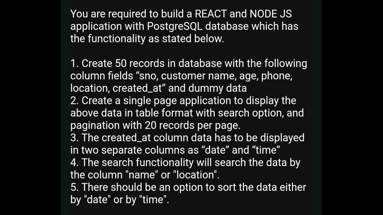Zithara Technologies Round 2 task - YouTube