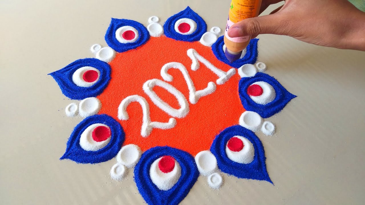 2021 New Year Special Rangoli | Margazhi Kolam Designs | Happy New Year ...