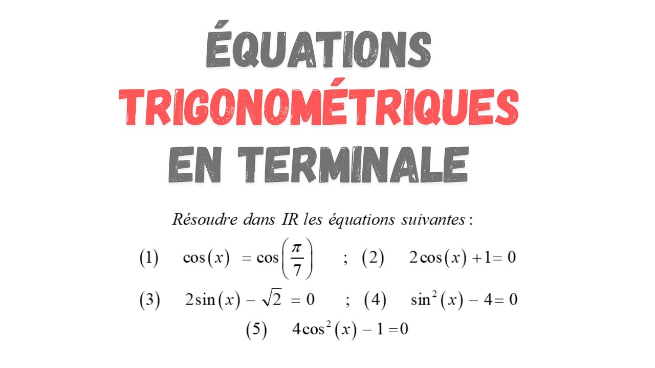 Équations trigonométriques en Terminale - YouTube