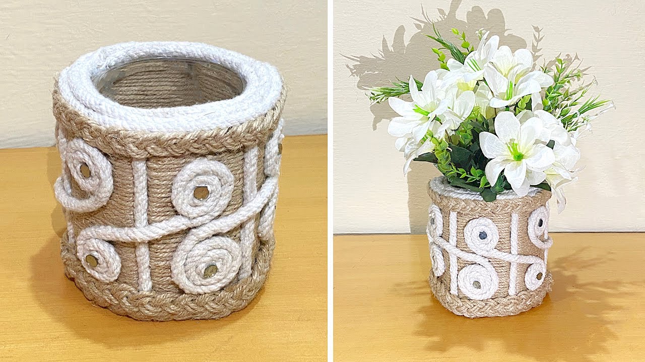 Beautiful DIY handmade flower holder made with plastic box / easy ...