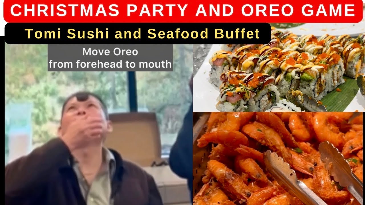 OREO GAME. TOMI SUSHI & SEAFOOD BUFFET CHRISTMAS PARTY. - YouTube