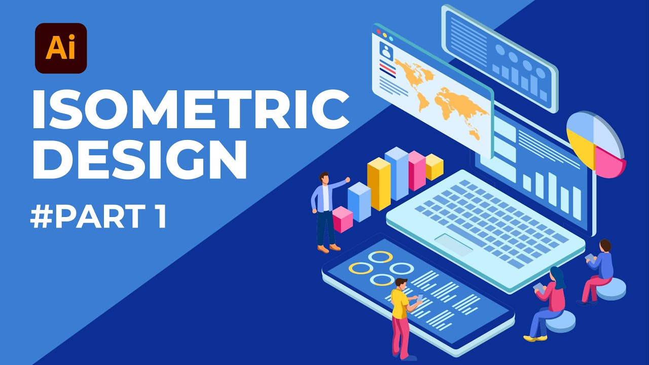 CARA MEMBUAT ISOMETRIC DESIGN DI ADOBE ILLUSTRATOR UNTUK PEMULA PART 1 ...