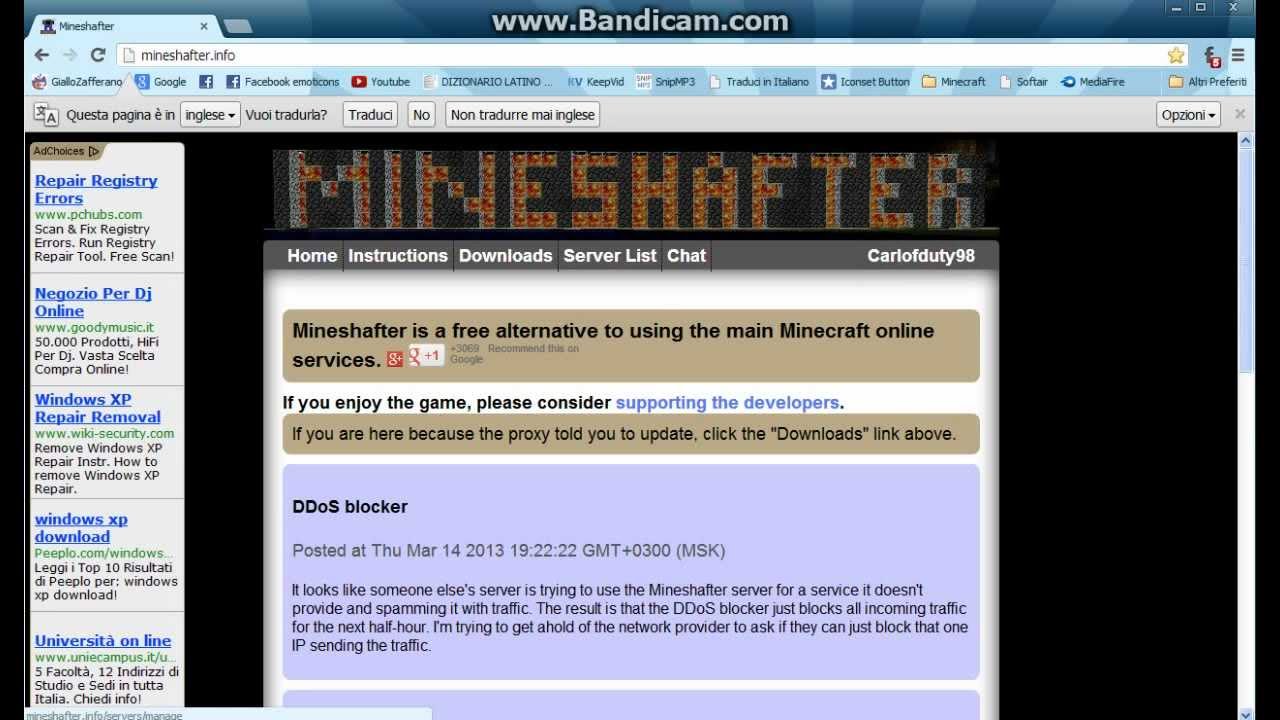 Tutorial mineshafter [1 di 2] Minecraft Premium GRATIS - YouTube
