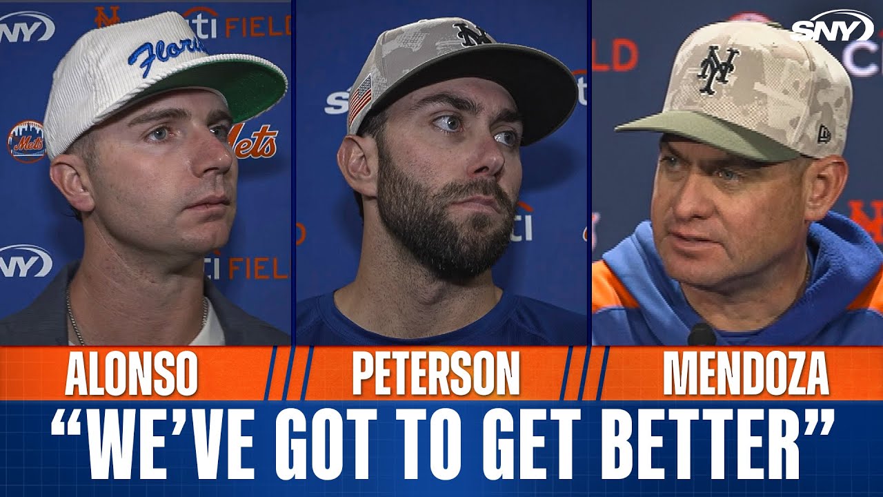 Pete Alonso on his throwing error in the 8th, Carlos Mendoza on Mets ...