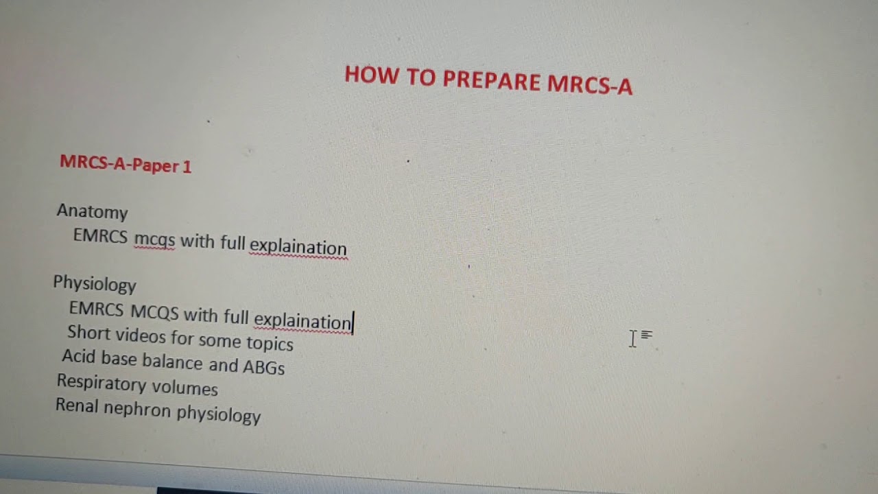 MRCS-PART-A MADE EASY - YouTube