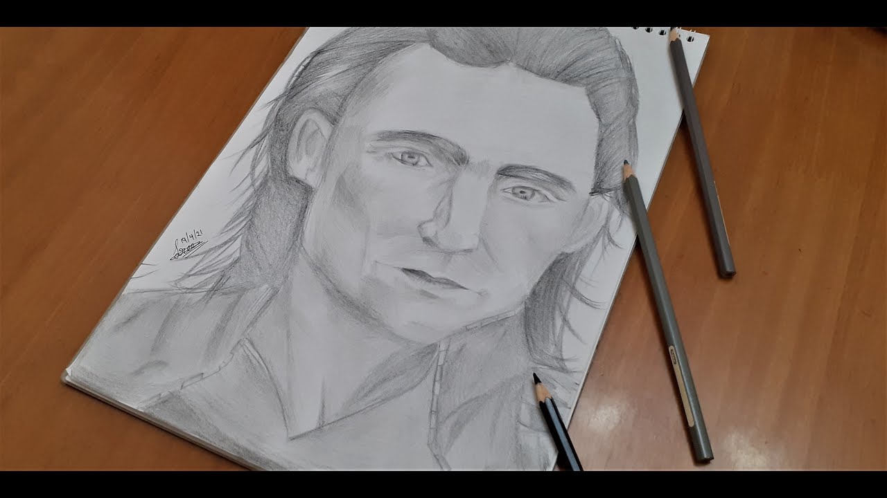Pencil Drawing of Loki - [ Avengers ] | Tom Hiddleston - YouTube