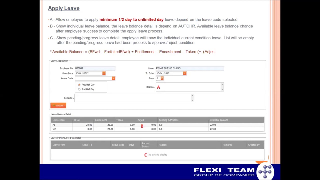 Introduction of iFLEXi ESS ( e-Leave ) - YouTube