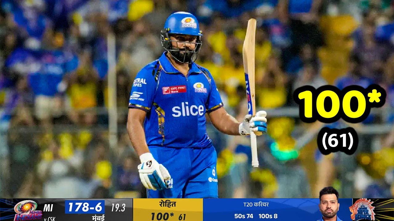 Watch Rohit Sharma 100 VsCSK in MI VS CSK, Rohit Sharma Century ...