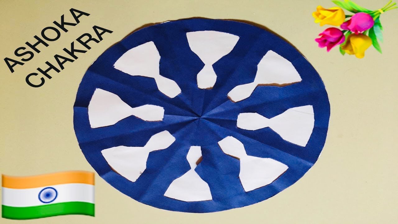 How to make Ashok chakra using paper/national symbol making ...
