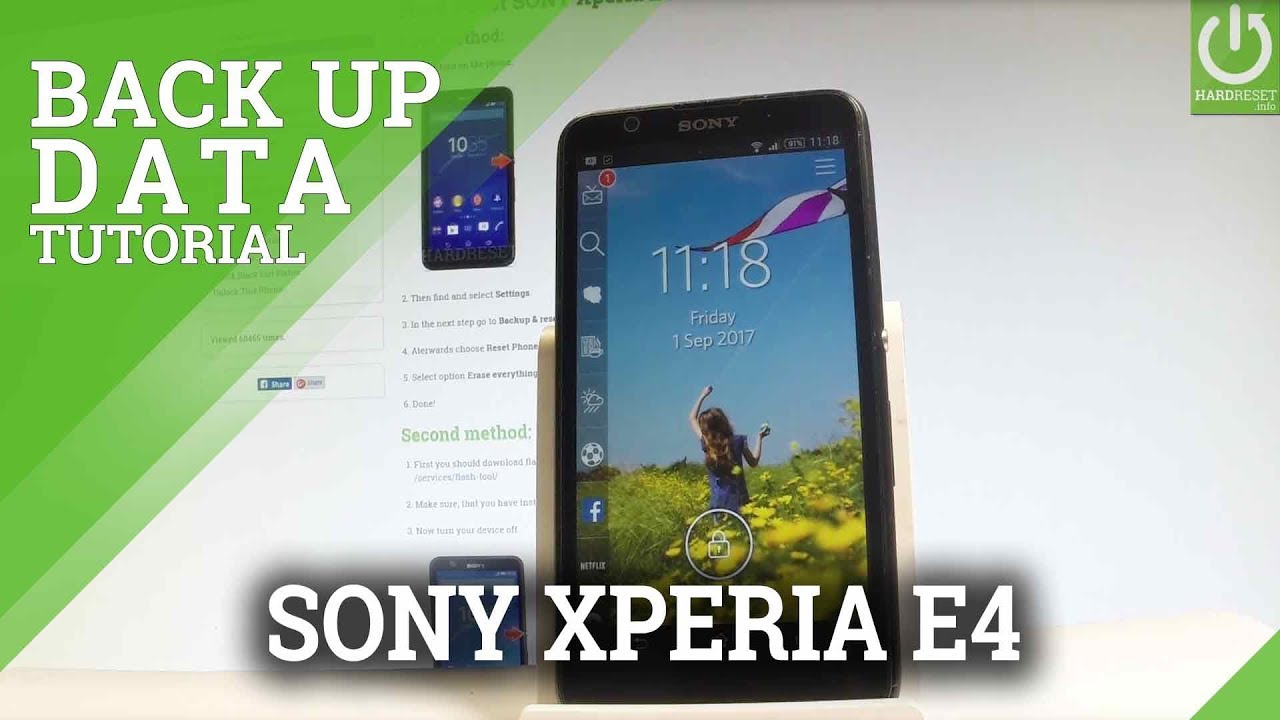 How to Backup SONY Xperia E4 E2104 - Enable Google Backup - YouTube