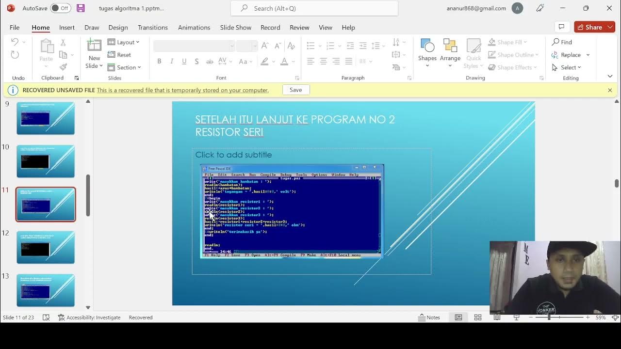 mempresentasikan rumus resistor dan membuat program pascal nya - YouTube