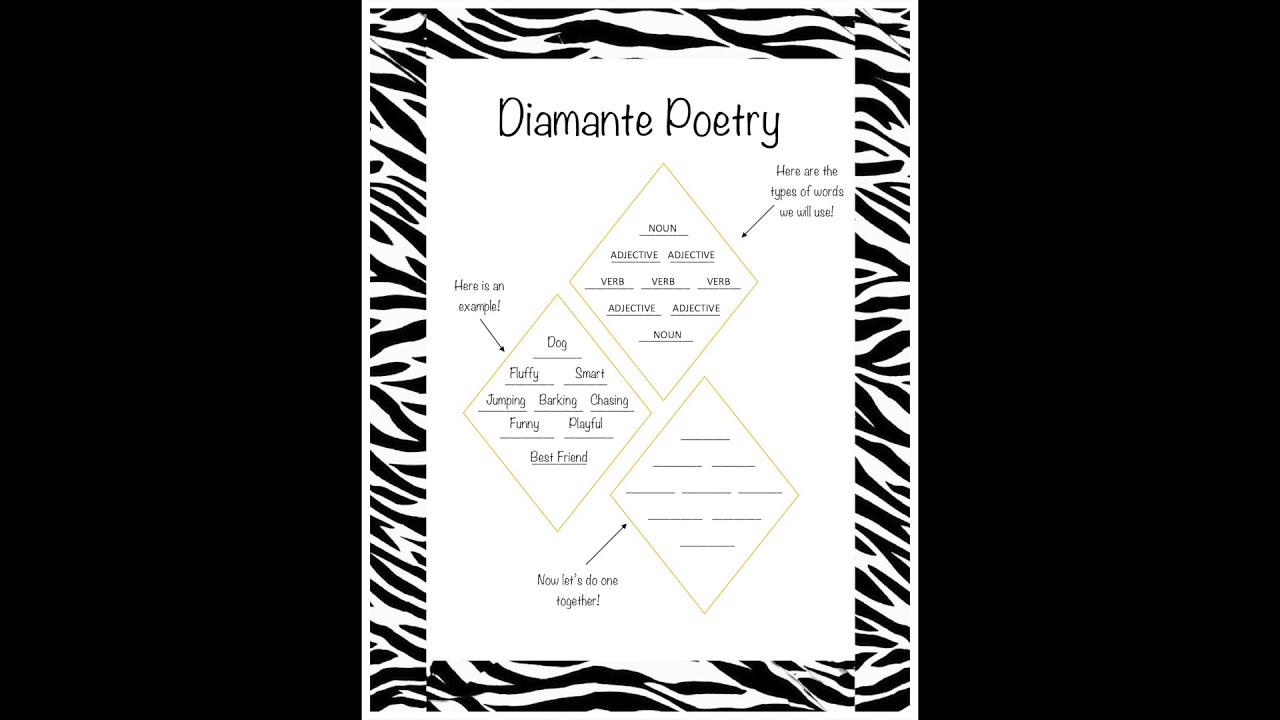 Diamante Poem Template Diamante Poetry Definition And Examples