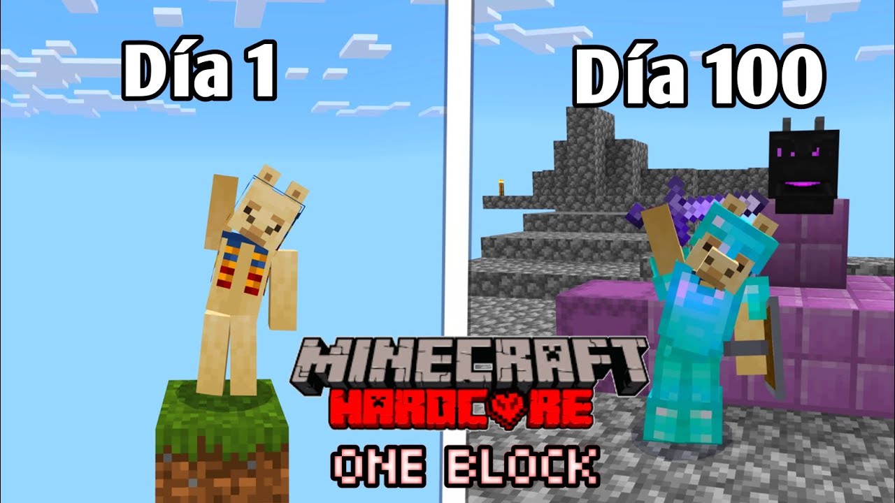 Sobreviví 100 Días en un One Block en Minecraft Bedrock HARDCORE 1.20 ...