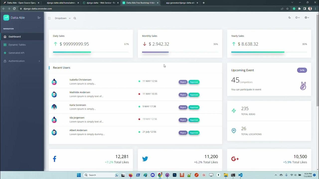 Django Dynamic Services Api And Datatables Appseed Youtube