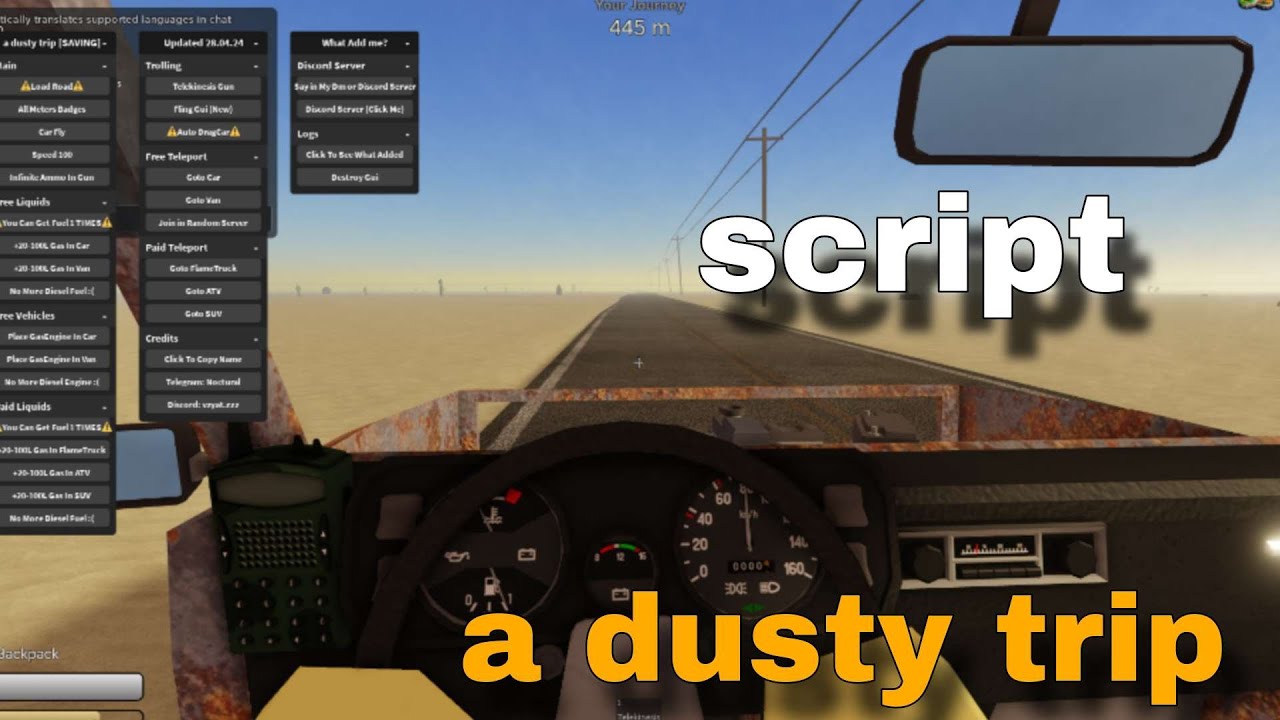 a dusty trip OP Script | Infinite Gas, Car Fly, Troll Features MORE ...