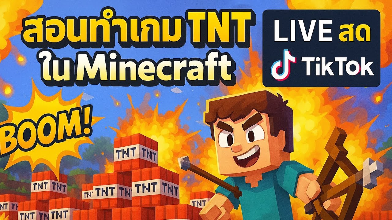 สอนทำเกมTNT ใน Minecraft และ ไลพ์สดใน TikTok| 2023 - YouTube