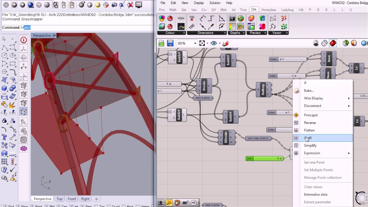 80 - Grasshopper - Cordoba Spain Modern Bridge 10 - Arch Apex Web ...