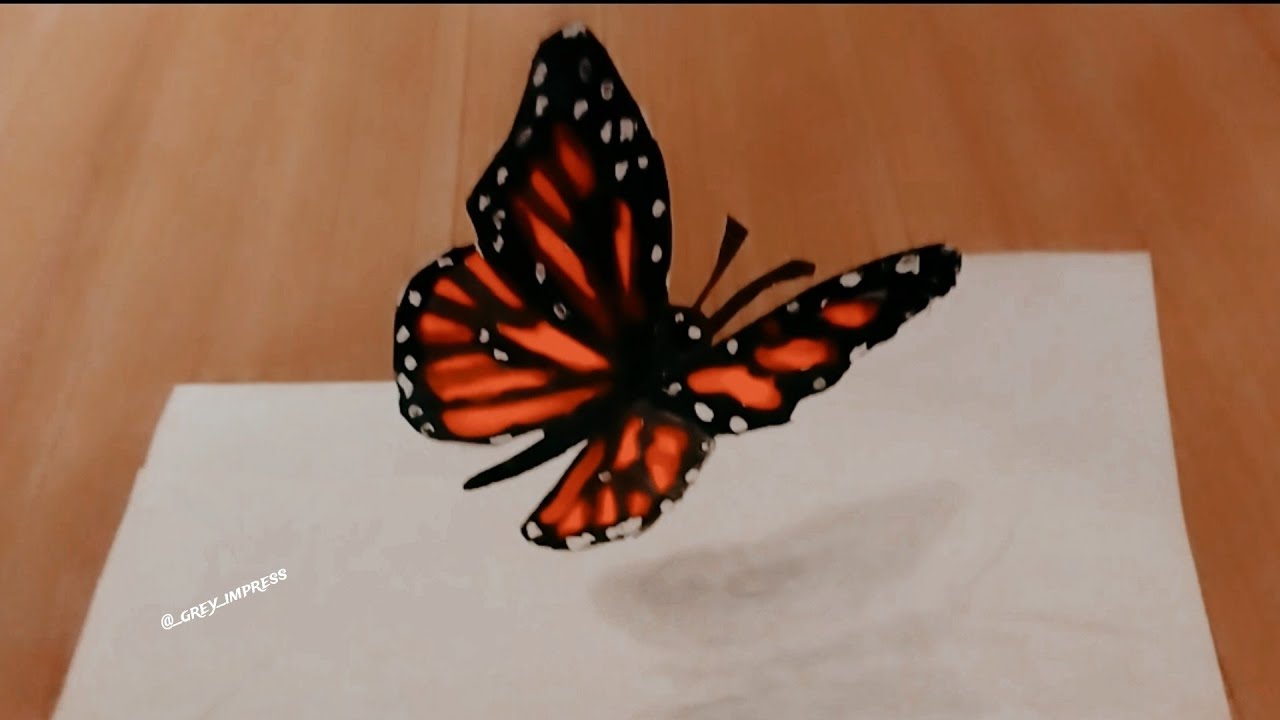 How to draw 3D butterfly 🦋 || Butterfly painting #butterflypainting # ...