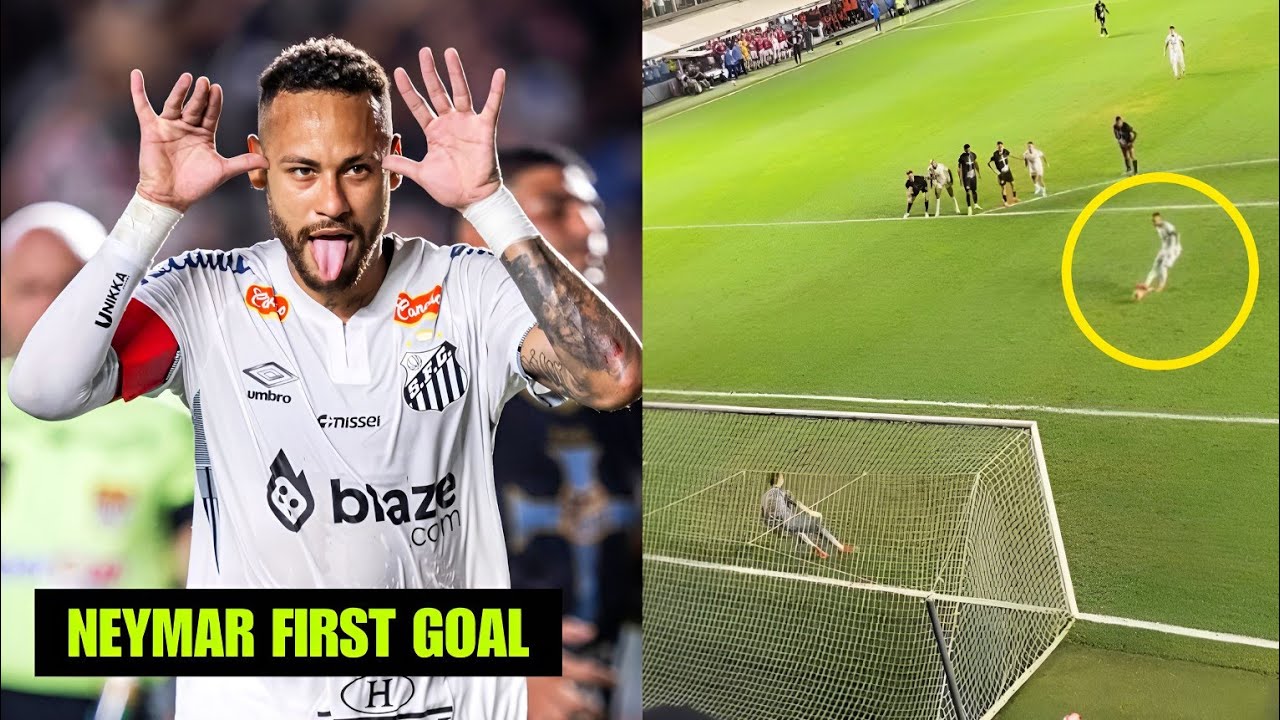 Neymar Jr Scores First Goal For Santos Fc 🔥 - YouTube