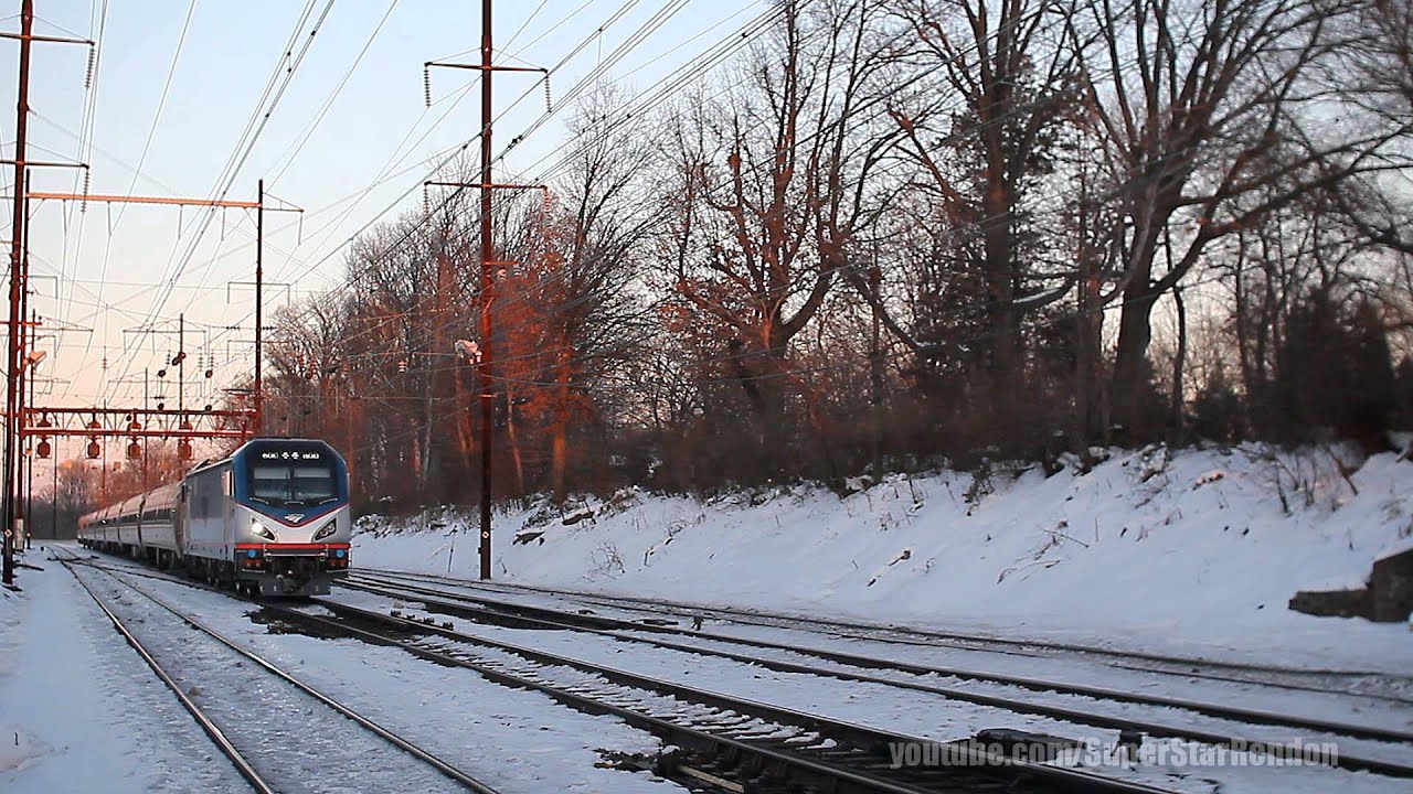 Amtrak ACS-64 No. 600 at Metuchen Station with awesome horn show - YouTube