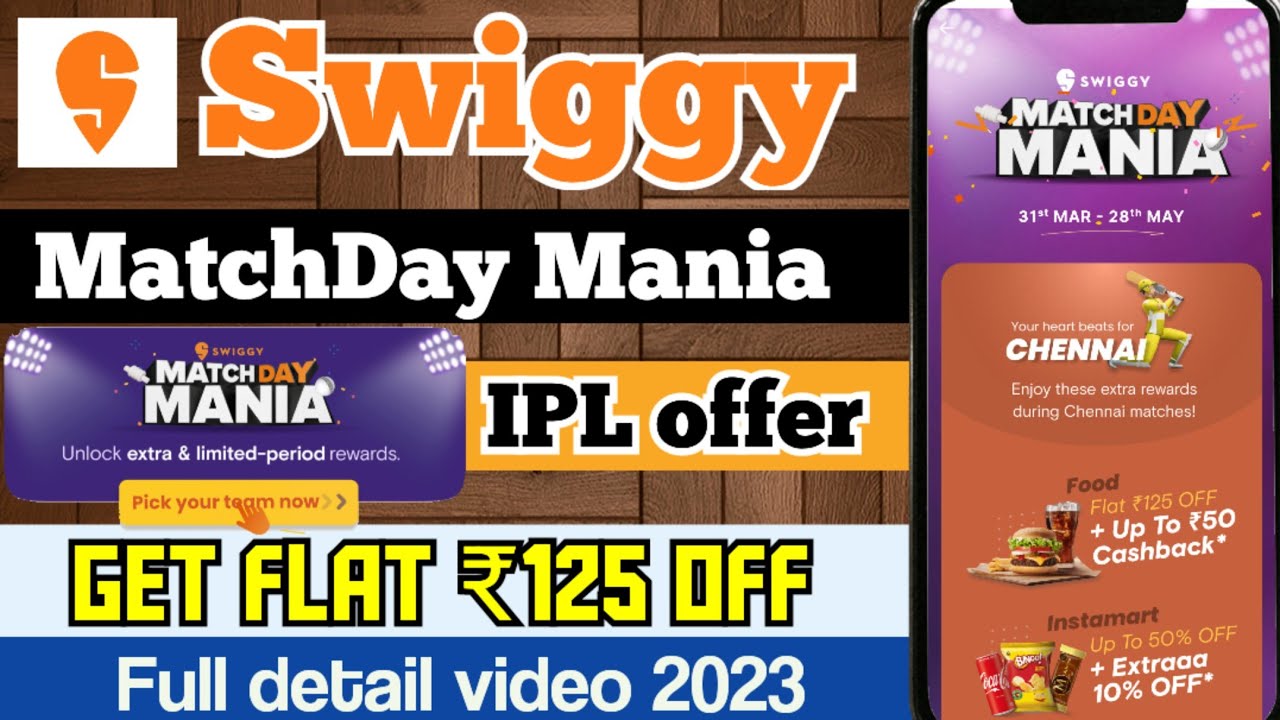 Swiggy matchday mania offer | swiggy ipl offer | swiggy coupon | swiggy ...