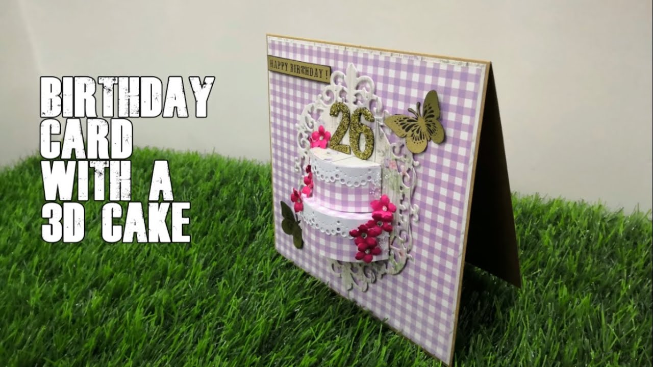 Birthday Card with 3D Cake | Birthday Card Making Tutorial | Beautiful ...