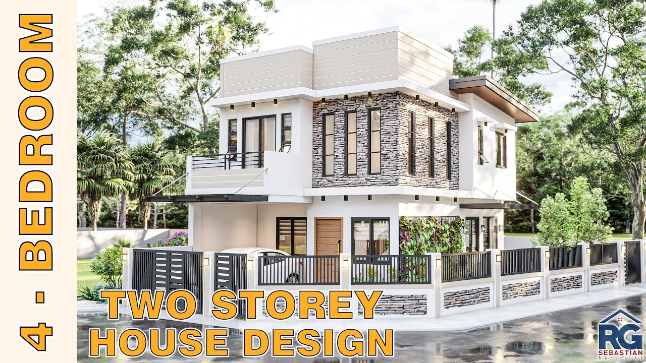 4 Bedroom Two Storey House Design - YouTube