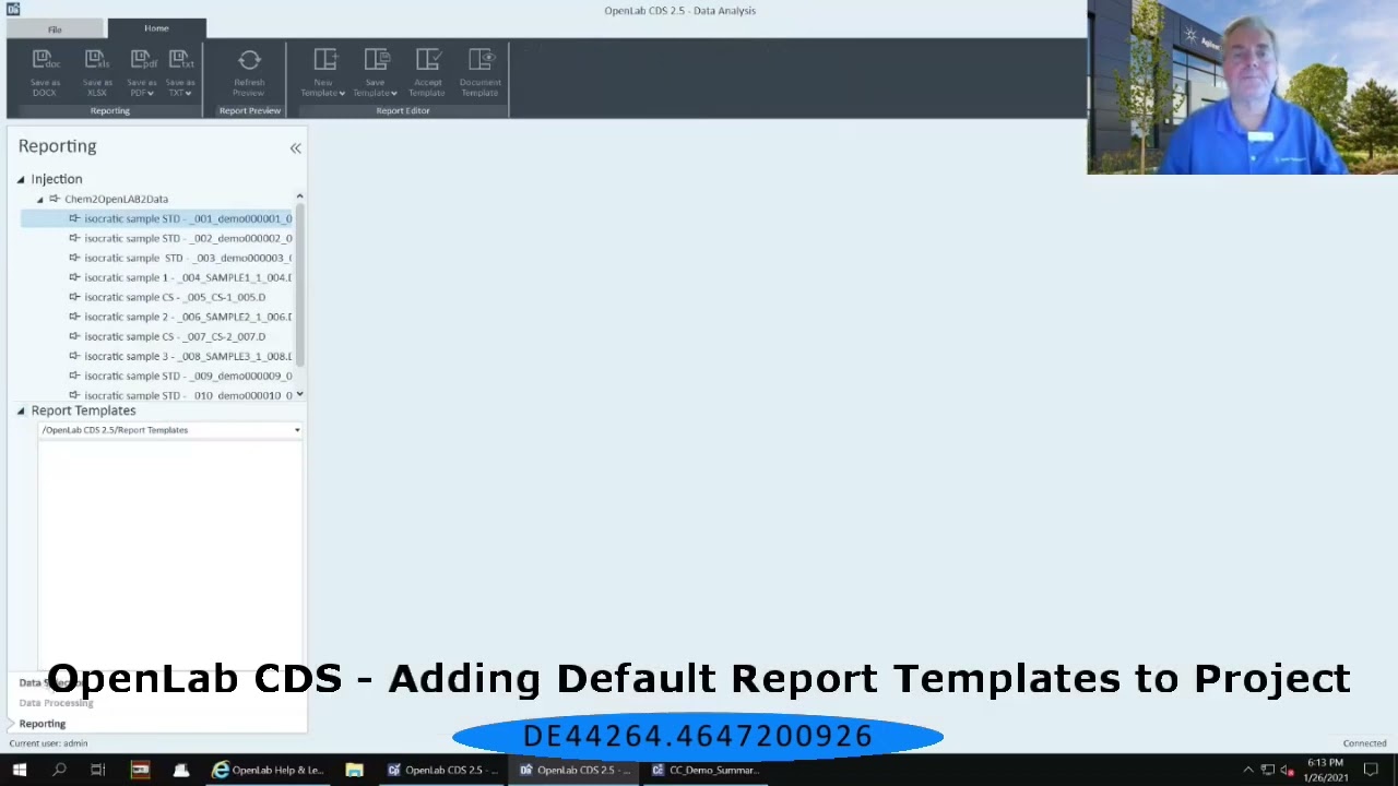 OpenLab CDS Adding Default Report Templates to Project DE44264 ...