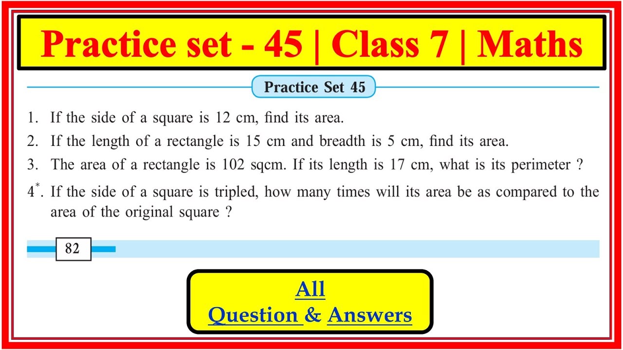 Practice set 45 class 7 math - YouTube
