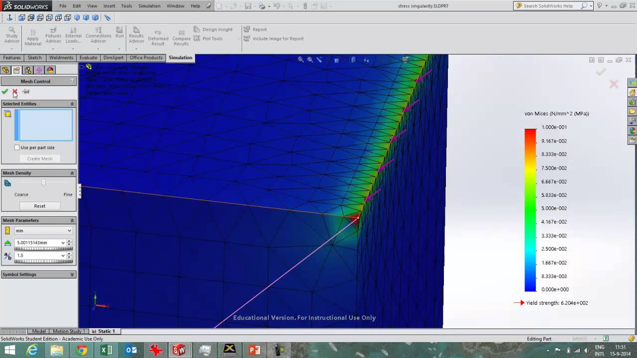 stress singularity in FEM (Simulation video 5 of 6) - YouTube