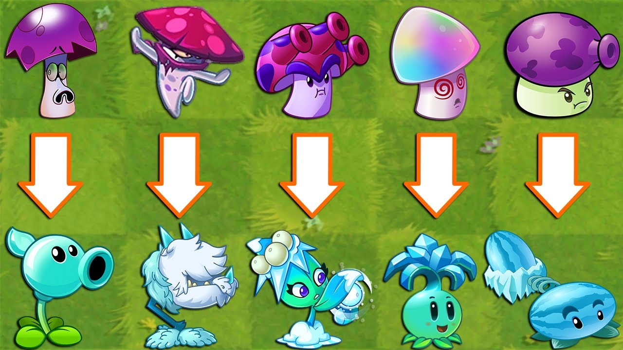 PvZ 2 All ICE vs All SHROOM Plants vs Zombies Fight! - Plants vs ...