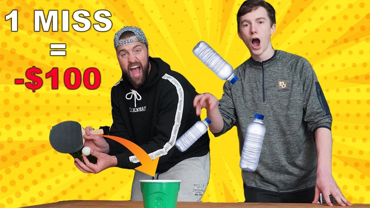 MISS THE WATER BOTTLE FLIP TRICK SHOT, LOSE YOUR MONEY ft THAT'S ...