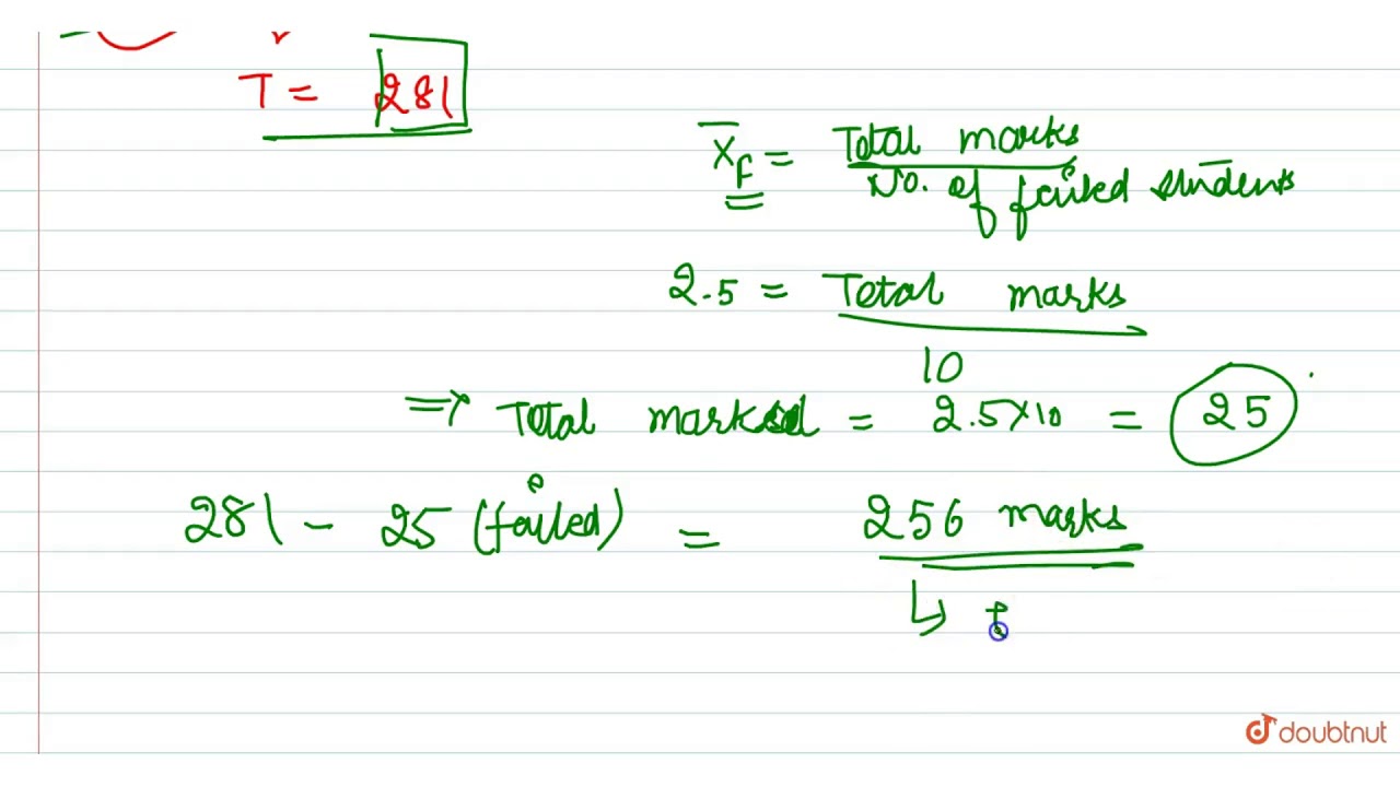 In a class of 50 students 10 have failed and their average of marks is ...
