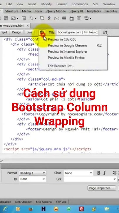 Cách sử dụng Bootstrap Column Wrapping #shorts - YouTube