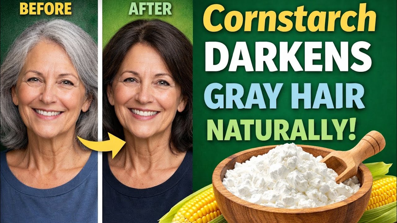 Cornstarch darkens gray hair naturally - YouTube