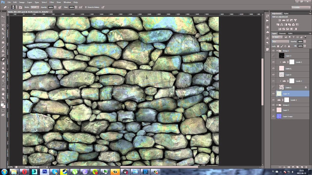 Texturing another stone wall. Part 2. Photoshop CS 6. - YouTube