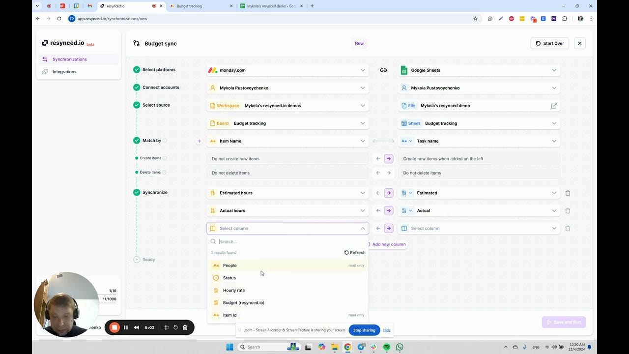 How to utilize Google Sheets formula capabilities on monday.com boards using resynced.io - YouTube