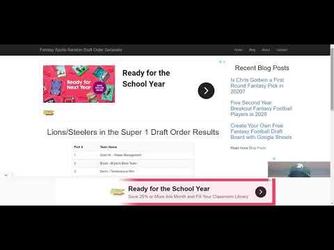 Draft Order Generator Fantasy Sports Draft Order Generator - YouTube
