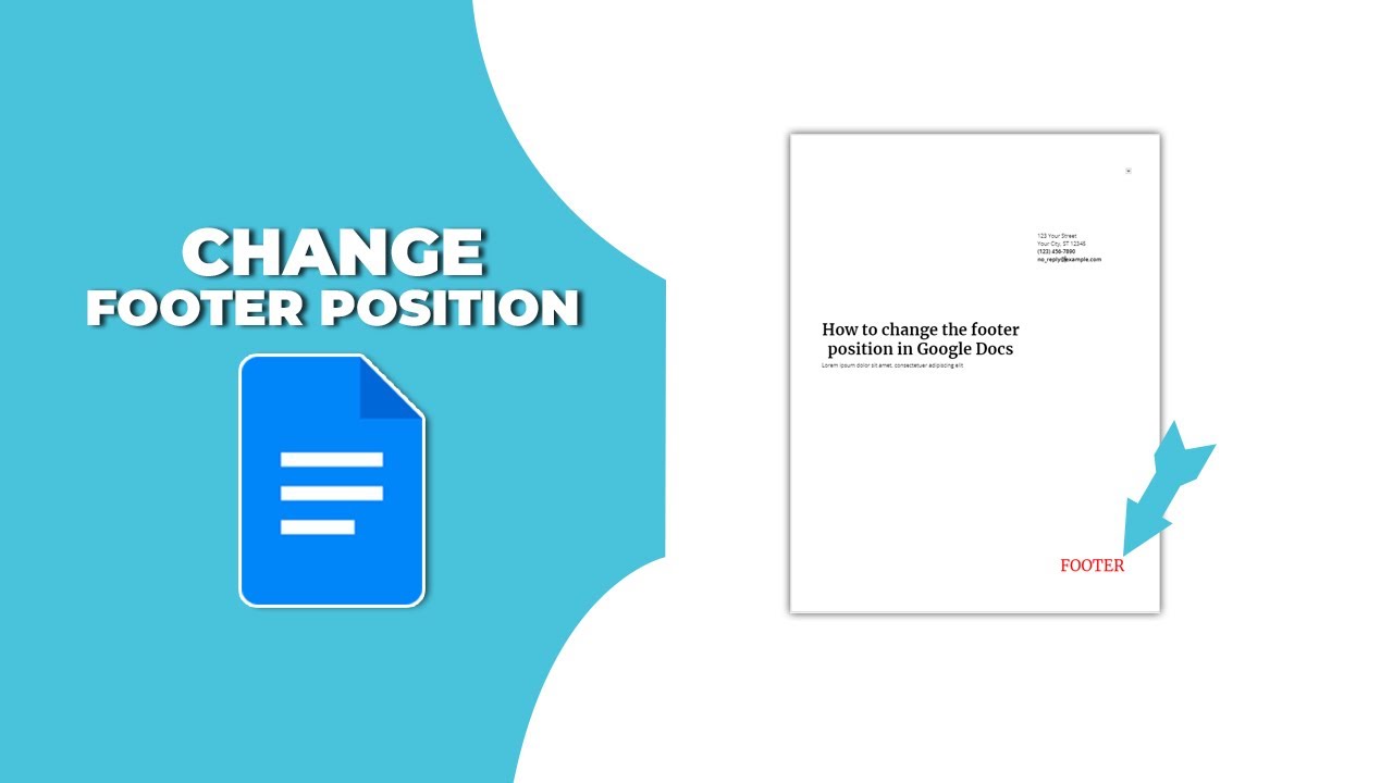 How to change the footer position in Google Docs - YouTube