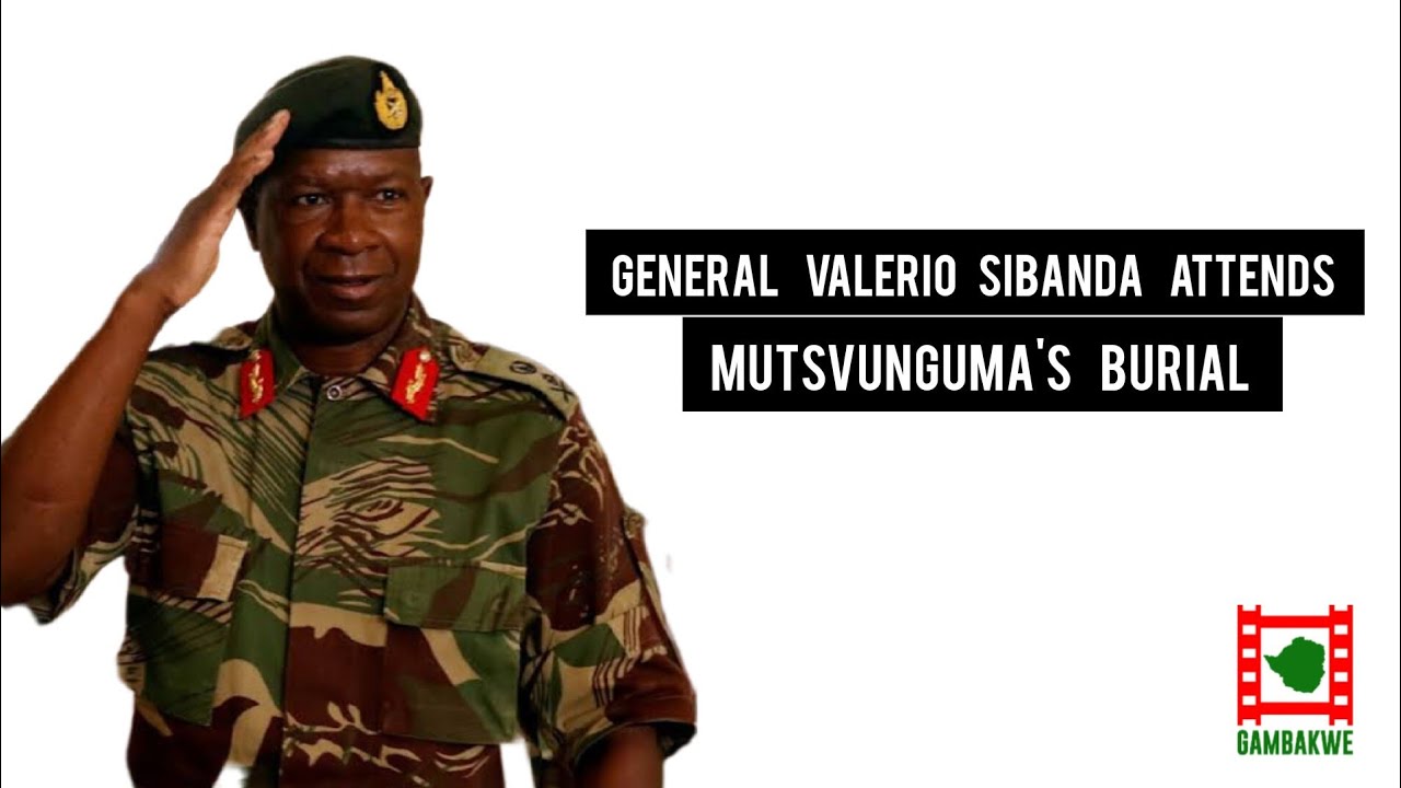 General Valerio Sibanda Attends Mutsvunguma's Burial - YouTube