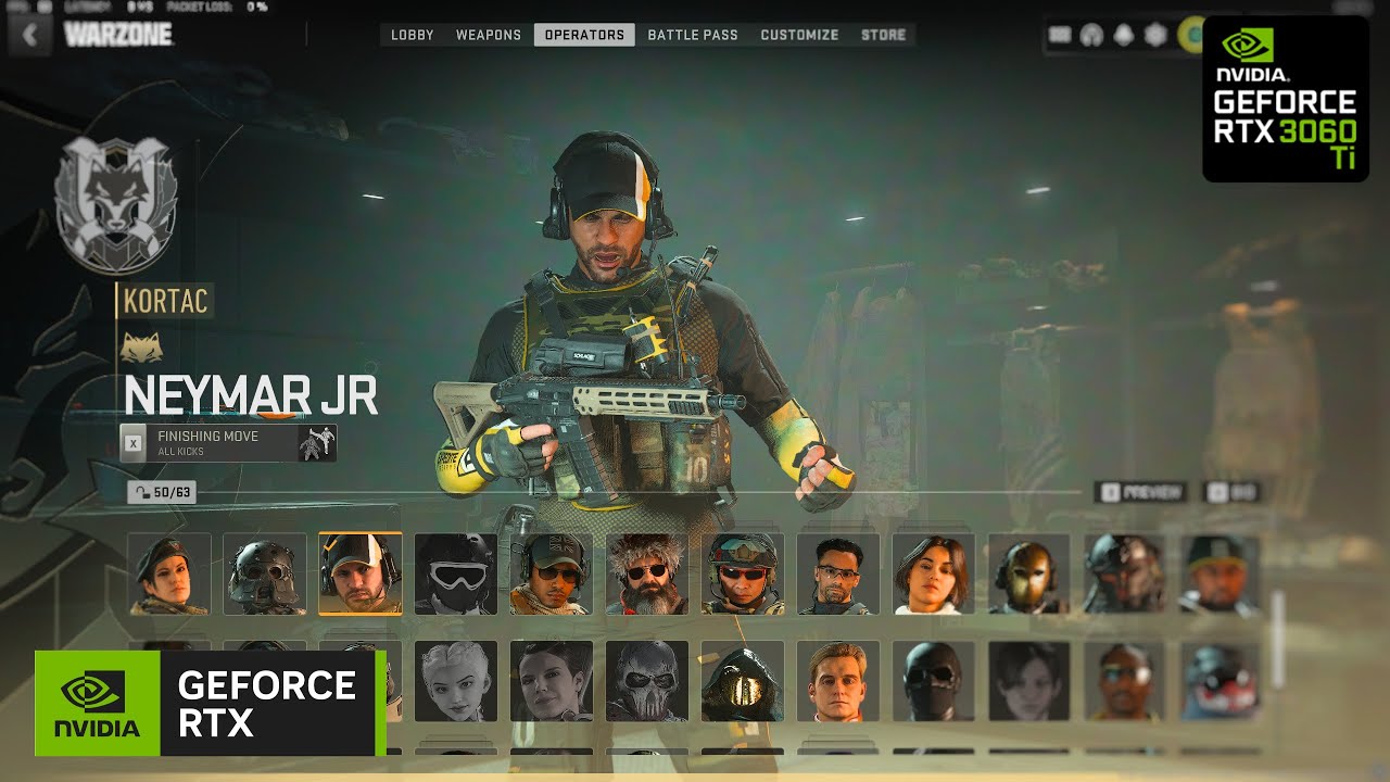 Call of Duty : Warzone 2.0 Neymar Jr Operator 4K RTX 3060Ti Gameplay ...